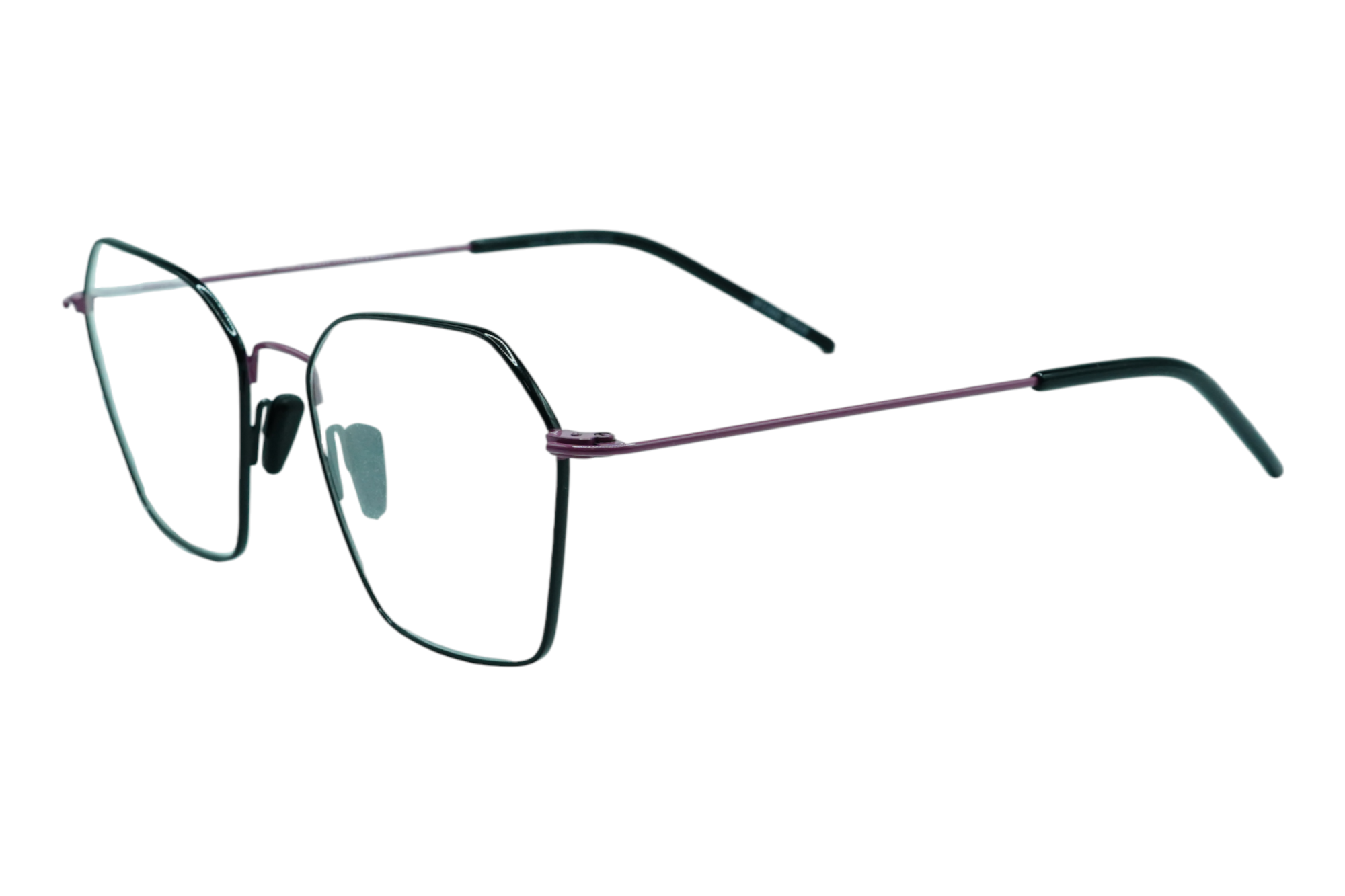 INTENSE FOCUS-LUSTER 17 Black & Pink Hexagon shape Metal Eyeglasses ...